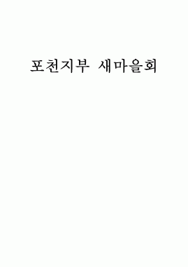 [NGO 시민단체 분석 - 새마을회 포천지부] 포천지부 새마을회 소개, 운영 방식, 기본사업, 인터뷰 내용, 소감 및 사진-1페이지