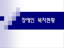 장애인복지 개념, 주요이념, 장애인복지 특성, 발달원인, 장애인 실태, 장애인 소득보장정책 현황, 문제점, 장애인을 위한 의료 서비스의 문제, 장애인과 재활, 장애인복지 사업 내용, 과제-1페이지