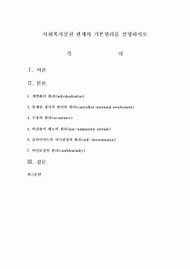 (사회복지실천관계) 사회복지실천 관계의 기본원리를 설명-1페이지