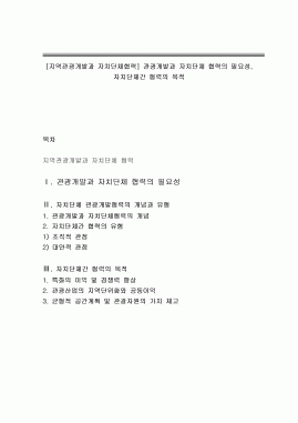 [지역관광개발과 자치단체협력] 관광개발과 자치단체 협력의 필요성, 자치단체간 협력의 목적-1페이지