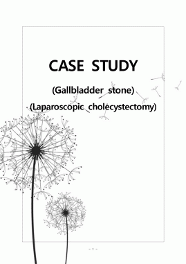 Gallbladder stone Laparoscopic cholecystectomy 담석증 복강경 담낭 절제술 (GB stone gallbladder stone 담석증) case study-1페이지