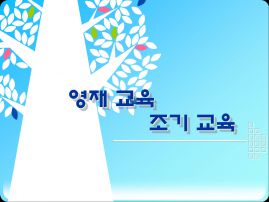 <영재 교육 조기 교육> 영재교육 및 조기교육의 정의, 필요성과 목적, 현황 및 사례, 문제점 및 향후 교육방안.PPT자료-1페이지