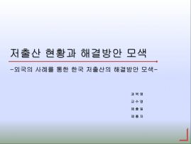 저출산 현황과 해결방안 모색 -외국의 사례를 통한 한국 저출산의 해결방안 모색 (한국 저출산의 현황, 해외 저출산 정책 성공 사례, 프랑스와 한국의 정책 비교).ppt-1페이지