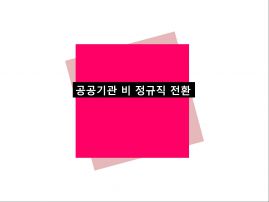 [비정규직 해결방안] 공공기관 비 정규직 전환 - 비정규직 정의, 문제점, 사례, 해결방안.PPT자료-1페이지