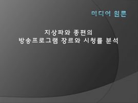 지상파와 종편의 방송프로그램 장르와 시청률 분석-1페이지