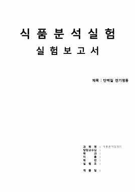 [식품 분석 실험보고서] 단백질 전기영동-1페이지