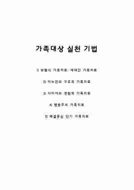 가족대상실천기법 (보웬, 미누친, 사티어, 행동주의, 해결중심) 이론요약 보고서, 미누친의 구조적 가족치료, 사티어의 경험적 가족치료, 행동주의 가족치료, 해결중심 단기 가족치료-1페이지