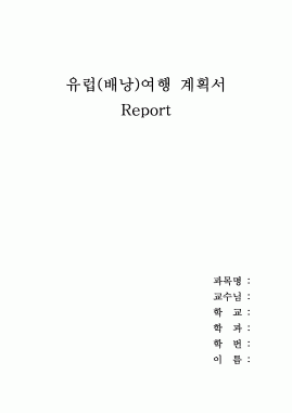 유럽문화유산답사기행] 유럽(배낭)여행 레포트-1페이지