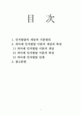 피아제 인지발달 이론의 개념과 특성-1페이지