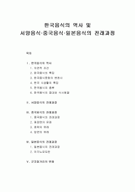 [한국문화사] 한국음식의 역사와 서양음식·중국음식·일본음식의 전래과정 및 군것질거리의 변화-1페이지