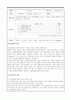 [심리학개론] 인지심리학에 대해서 논하고 일상생활에서 나타나는 구체적인 사례를 적용하여 5가지 서술하시오.-1페이지