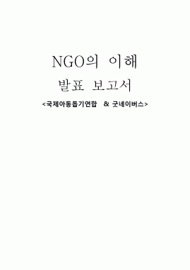 [NGO 기관 분석 레포트] 국제아동돕기연합과 굿네이버스 비교 분석 레포트-1페이지