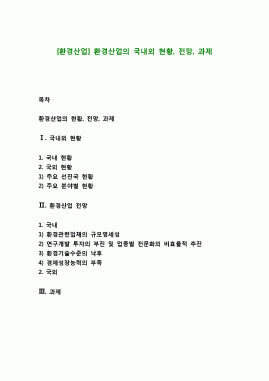 [환경산업] 환경산업의 국내외 현황, 전망, 과제-1페이지