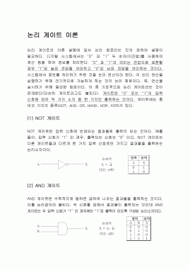 논리 게이트 이론-1페이지