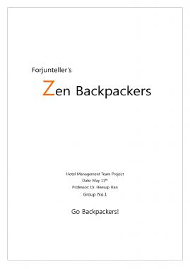 [영문 보고서] 부산 젠백팩커스(zen backpackers)의 호텔 경영-1페이지
