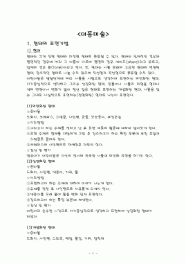 (아동미술) (아동미술)형태와 표현기법 이론정리-1페이지