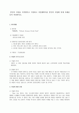 본인이 사업을 시작한다고 가정하고 사업계획서를 본인의 사업에 맞게 사례를 들어 작성-1페이지