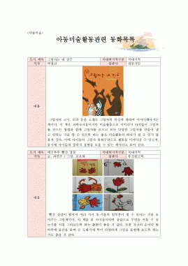 (아동미술) 아동미술활동관련, 아동미술동화 목록 (그림책,동화책)-1페이지