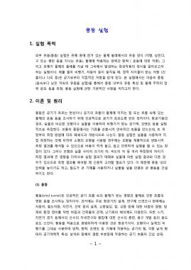 실험보고서 - 풍동 실험(에어포일 각의 변화 시에 주위에 생기는 공기의 흐름이 어떻게 변화 하는가를 관찰)-1페이지