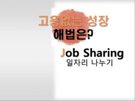 고용없는 성장,일자리 나누기(Job Sharing),잡쉐어링의 필요성,성공사례-찬성의견,실패사례-반대의견,일자리문제 사회문제ppt자료-1페이지