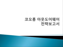 코오롱 아웃도어보고서-아웃도어시장분석,스포츠마케팅성공전략사례,,코오롱성공전략,브랜드마케팅,서비스마케팅,글로벌경영,사례분석,swot,stp,4p-1페이지