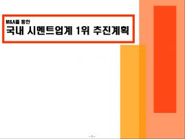 [M&A의 필요성 효과,한일시멘트사례]브랜드마케팅,서비스마케팅,글로벌영,사례분석,swot,stp,4p-1페이지