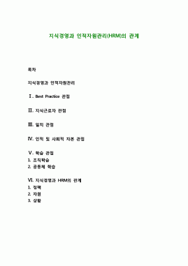 지식경영과 인적자원관리(HRM)의 관계_HRM 문헌 검토
-1페이지