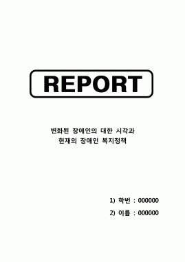 A+ [장애인복지론] 변화된 장애인에 대한 시각 및 복지정책에 대한 의견-1페이지