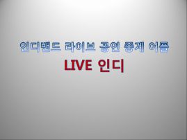 스마트폰 어플리케이션 기획서- 인디음악 라이브중계 어플 제작-1페이지