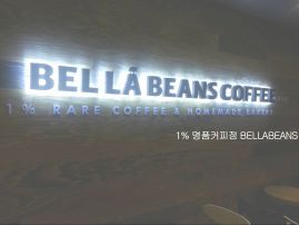 1% 명품커피점 - 커피숍 벨라빈스(BELLABEANS) 기업분석 (커피시장 현황, SWOT, 4P, 경쟁사분석, 부산본점, 앞으로의 BELLABEANS).pptx-1페이지