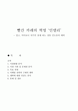 빨간카레의혁명인델리,인델리마케팅전략,인델리분석,카레시장,카레분석-1페이지