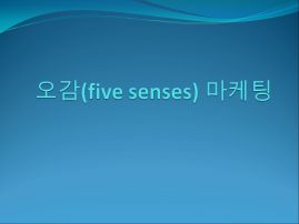 [오감(five_senses) 마케팅]마케팅,브랜드,브랜드마케팅,기업,서비스마케팅,-1페이지