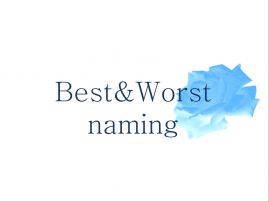 베스트 & 워스트 네이밍 (Best & Worst naming).pptx

-1페이지