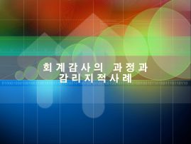 회계 감사의 과정과 감리지적 사례 -1페이지