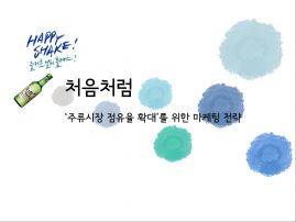 [ 처음처럼 시장점유율 확대위한 마케팅전략 ] 처음처럼 브랜드분석과 처음처럼 마케팅사례분석과 마케팅전략기획 (처음처럼 기업환경분석·문제점파악, SWOT, GE Matrix, 마케팅 4P전략).PPT자료-1페이지