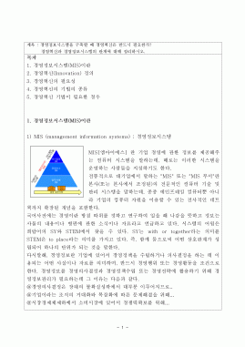 경영정보시스템을 구축할 때 경영혁신은 반드시 필요한가.경영혁신과 경영정보시스템의 관계에 대해 정리하시오 (경영정보시스템(MIS), 경영혁신(Innovation) 정의, 경영혁신의 필요성, 경영혁신의 기법의 종류)-1페이지