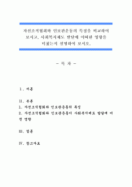 자선조직협회와 인보관운동의 특징을 비교하여 보시고, 사회복지제도 발달에 어떠한 영향을 미쳤는지 설명하여 보시오 (자선조직협회와 인보관운동의 특징과 사회복지제도 발달에 미친 영향)-1페이지