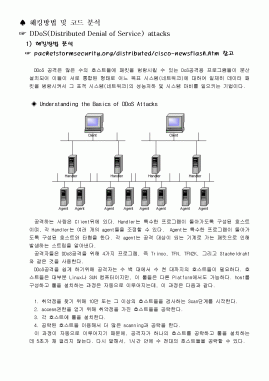 [네트워크보안] DDoS 해킹방법 및 코드 분석-1페이지