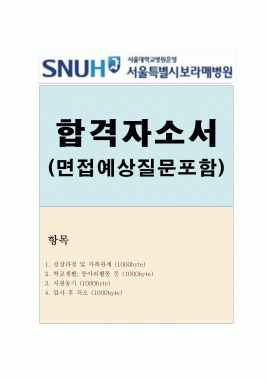 (보라매병원자소서)보라매병원간호사합격자소서+면접 보라매병원간호사자기소개서 보라매병원 간호사 자소서 지원동기, 보라매병원 합격자기소개서, 보라매병원 자기소개서, 보라매병원 간호사자소서, 보라매병원 -1페이지