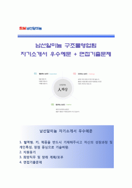 (남선알미늄 자기소개서 + 면접기출문제) 남선알미늄 (구조물영업팀신입) 자소서 합격예문 [남선알미늄자소서첨삭항목] 이력서-1페이지