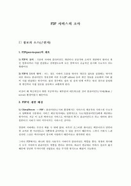 P2P 서비스(peer-to-peer)의 조사 -1페이지