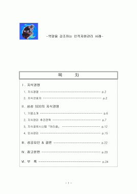 역량을 강조하는 인적자원관리 사례 [지식 경영, 지식근로자, 삼성 SDS 성공요인]-1페이지