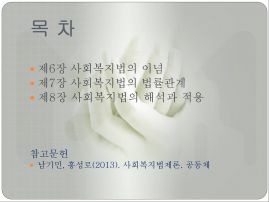 사회복지법의이념, 사회복지법의법률관계, 법의해석과적용(사회복지법제, 사회복지법제론, 이론정리) 발표용, PPT, 파워포인트-1페이지