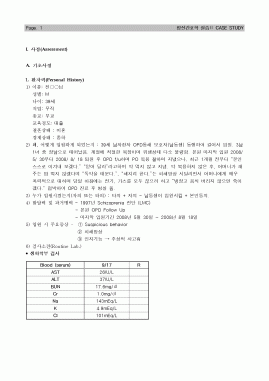 [정신간호학] 케이스 스터디 Case Study - 조현병(Schizoprenia)-1페이지