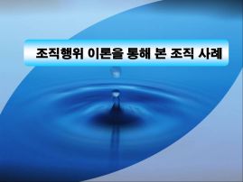 [비즈니스/경제] 조직행위이론을 통해 본 조직 사례-1페이지