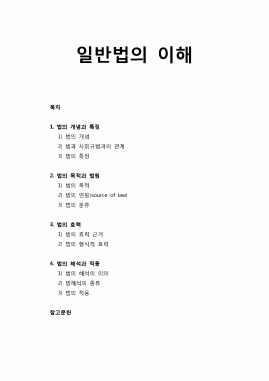 [사회복지법제론] 일반법의 이해 - 법의 개념과 특징, 법의 목적과 연원, 법원, 법의 효력, 법의 해석과 적용-1페이지