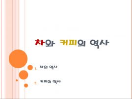 차와 커피의 역사 - 차와 커피의 어원, 전래과정, 차문화와 커피문화, 차의 역사적 발전과 쇠퇴, 커피의 발전과 변화.PPT자료-1페이지