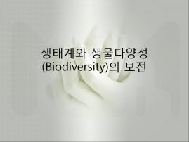 생태계,  생물다양성의보전(현대적인부의의미, 생태계의기능, 생물학적다양성, 국제협약, 멸종의원인, 보존생물학, PPT, 파워포인트-1페이지