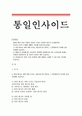 [통일인사이드]한반도에서 분단시대가 종말을 고하고,통일인사이드,통일된 한국이등장한다면,통일인사이드 통일한국은 과연 어떤국가로 거듭나야할 것인지,통일한국과 다른국가들간 관계 (통일인사이드 과제물)-1페이지