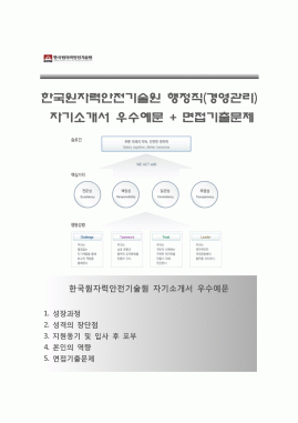 (한국원자력안전기술원 자기소개서 + 면접족보) 한국원자력안전기술원 (행정직경영관리) 자소서 [한국원자력안전기술원합격자기소개서한국원자력안전기술원자소서항목,이력서]-1페이지